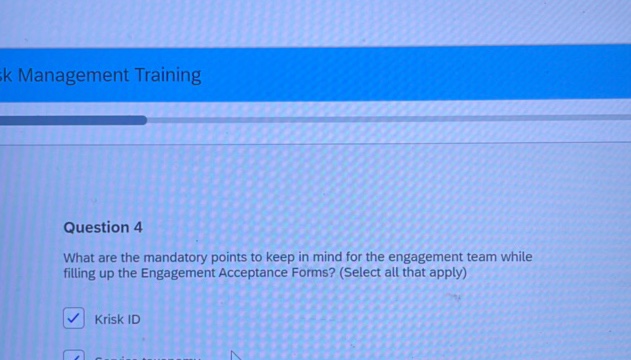 k Management Training Question 4 What are | StudyX