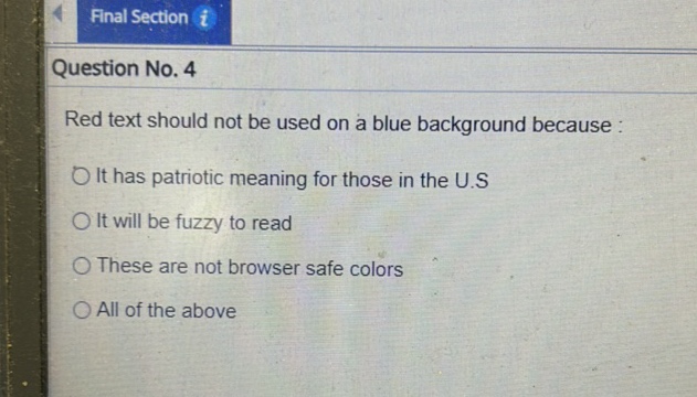 Final Section i Question No 4 Red text | StudyX