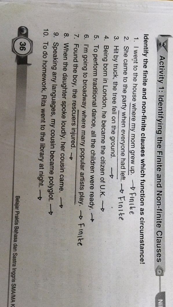 5 Activity 1 Identifying the Finite and | StudyX