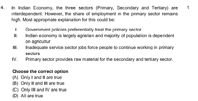 4 In Indian Economy the three sectors | StudyX