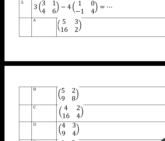 l 2 3 ( 3 1 4 6 )-4 ( cc 1 0 -1 4 )= A ( cc