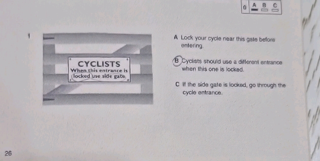1 A Lock your cycle near this gate before | StudyX