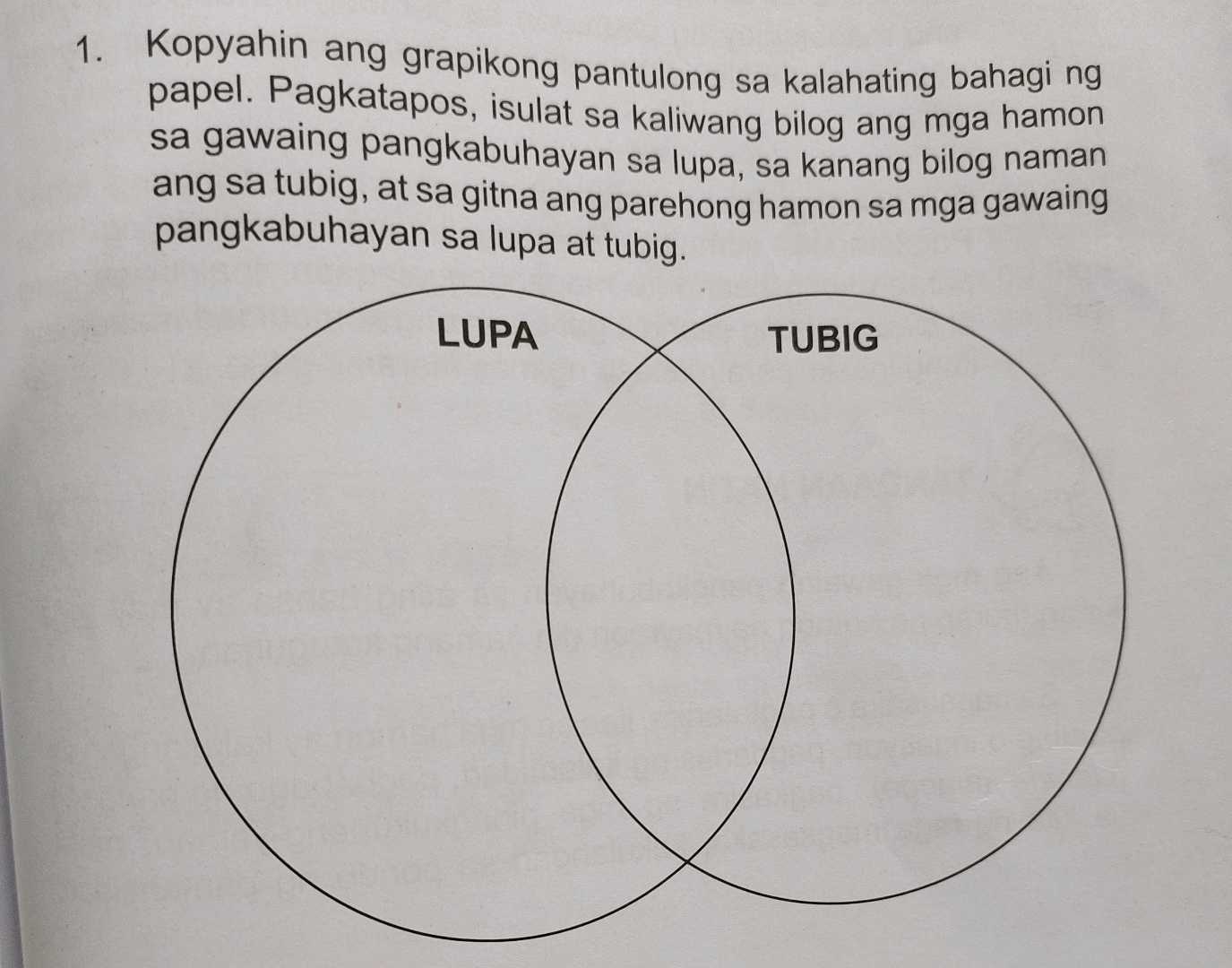 1 Kopyahin ang grapikong pantulong sa | StudyX