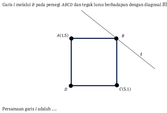 Garis l melalui B pada persegi A B C D dan | StudyX