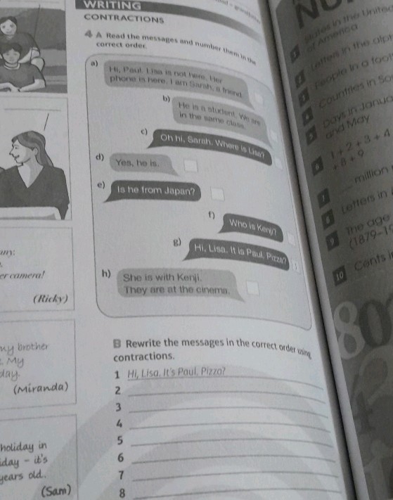 WRITING CONTRACTIONS 4 A Read the messages | StudyX