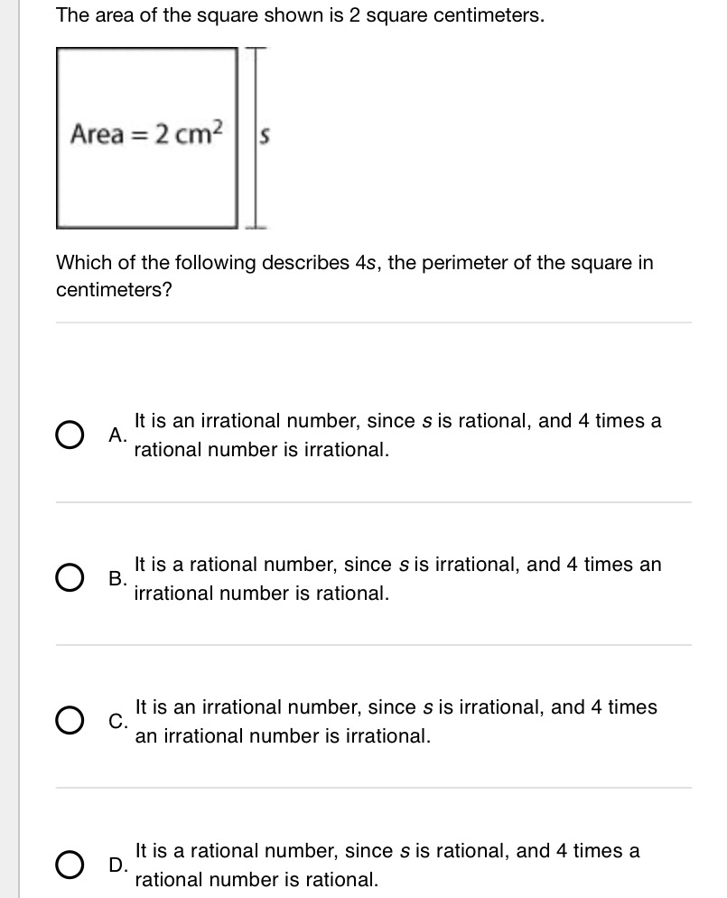 The area of the square shown is 2 square | StudyX