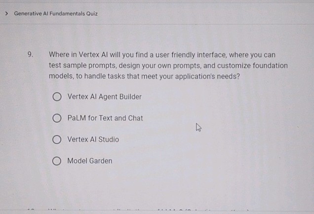 Generative AI Fundamentals Quiz 9 Where in | StudyX
