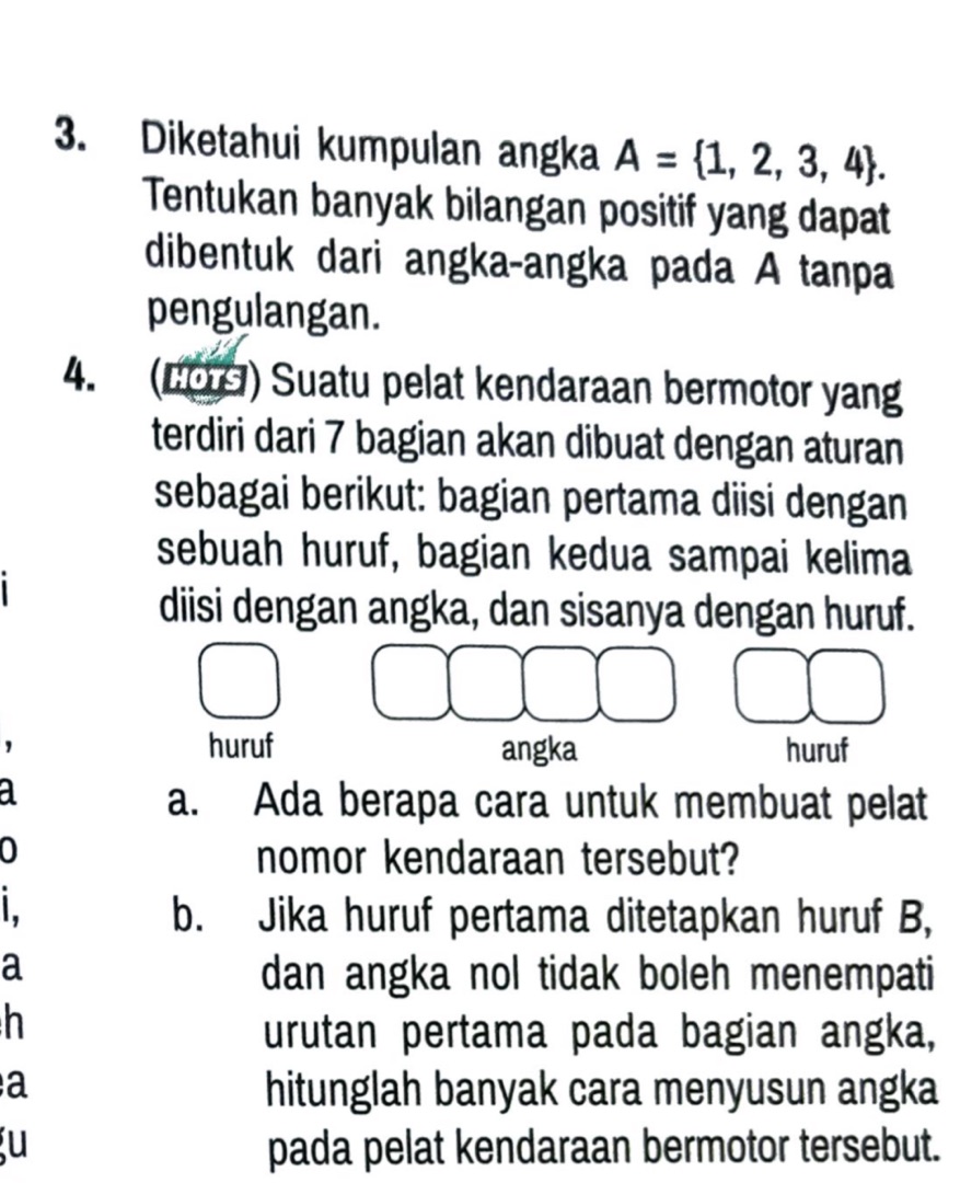3 Diketahui kumpulan angka A=1234 Tentukan | StudyX