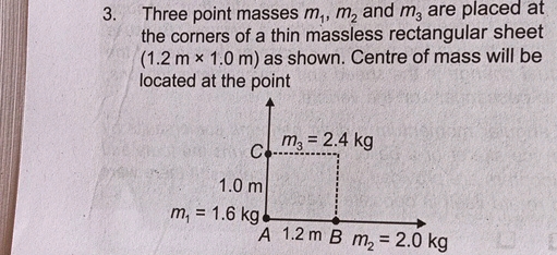 3 Three point masses m1 m2 and m3 are placed | StudyX