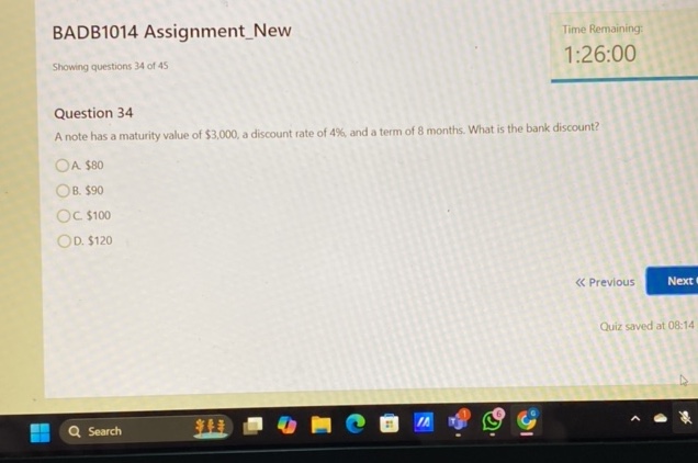 BADB1014 AssignmentNew Time Remaining 1 26