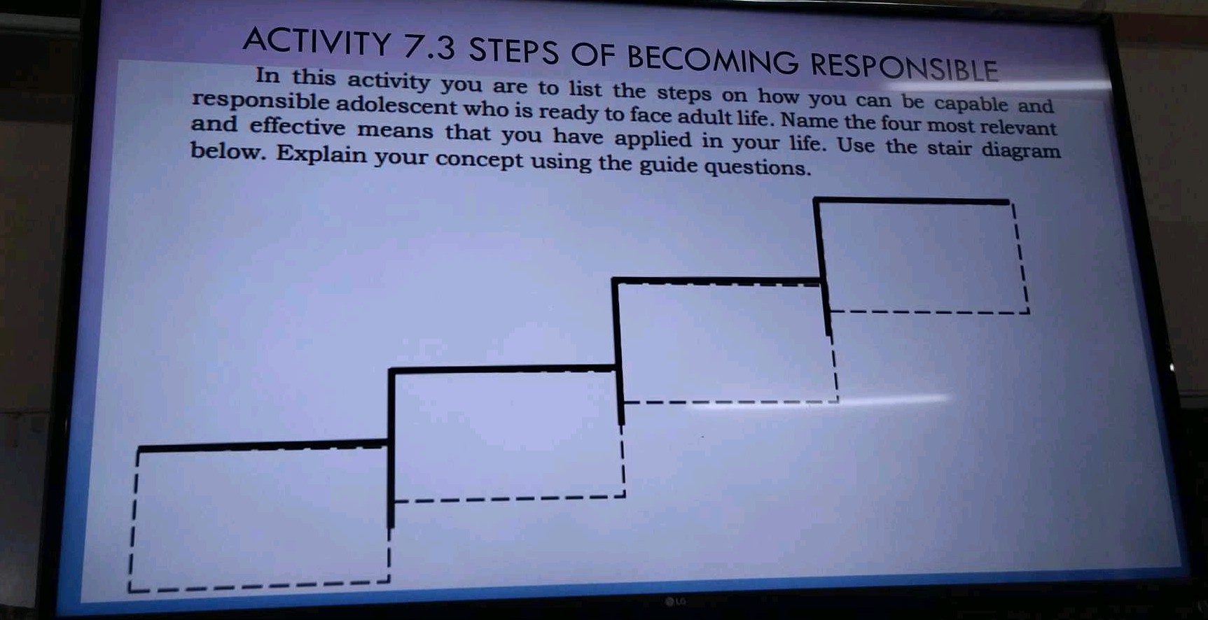 ACTIVITY 73 STEPS OF BECOMING RESPONSIBLE | StudyX