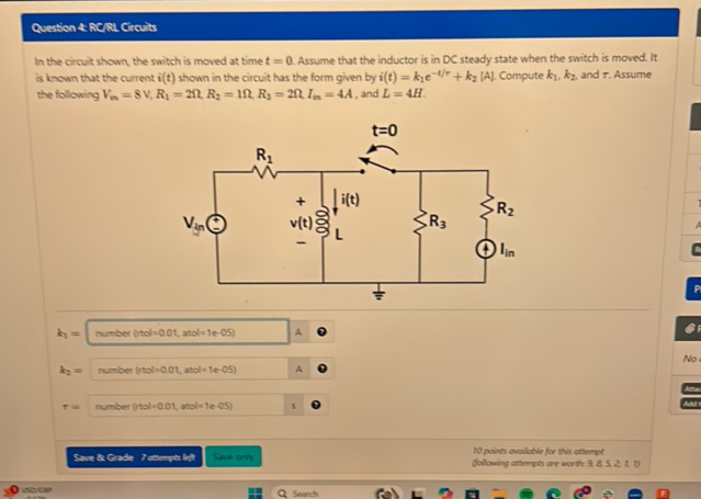 Quetion RCRL Circuits In the circuit shown | StudyX