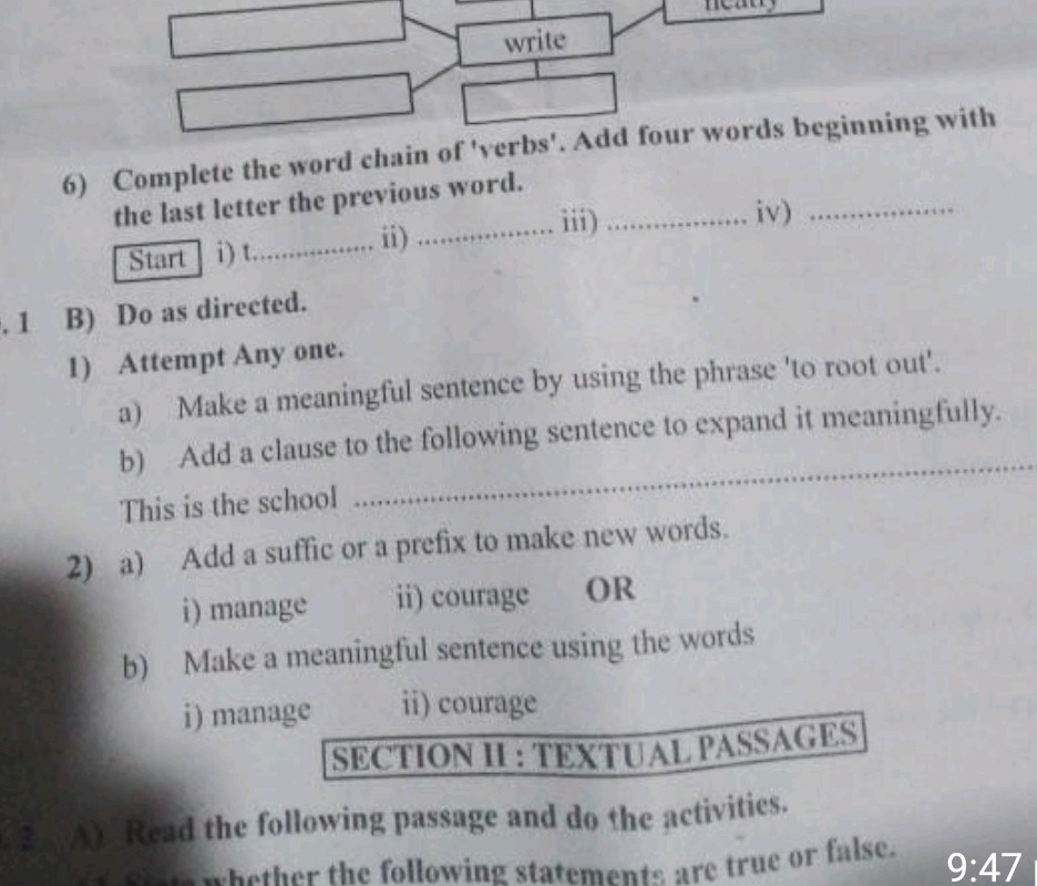 6) Complete the word chain of verbs Add four | StudyX