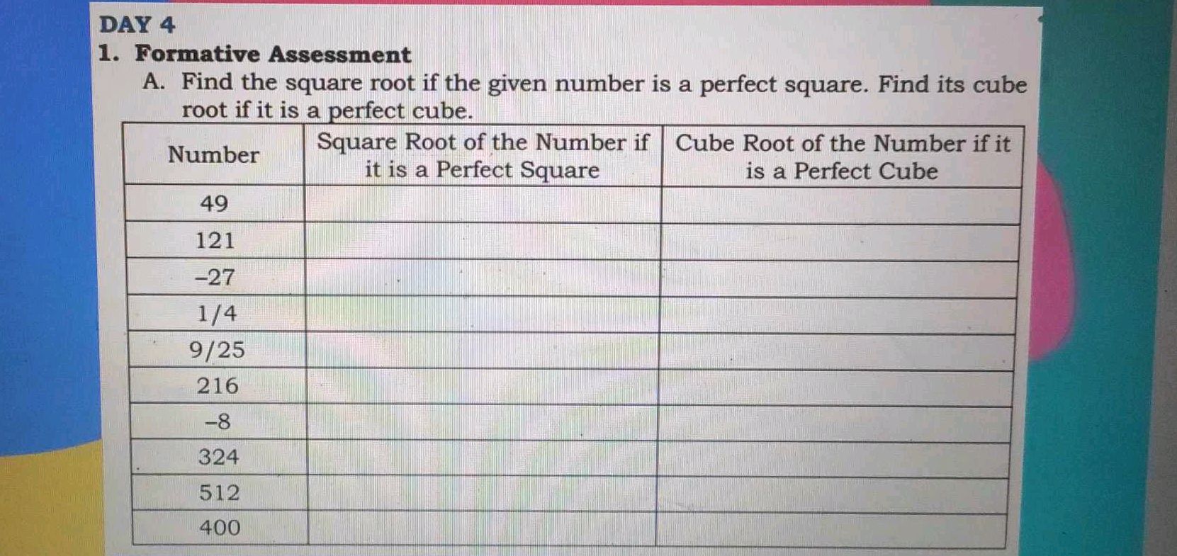 DAY 4 1 Formative Assessment A Find the | StudyX