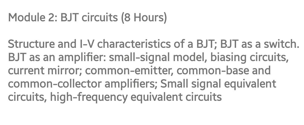 Module 2 BJT circuits (8 Hours) Structure | StudyX